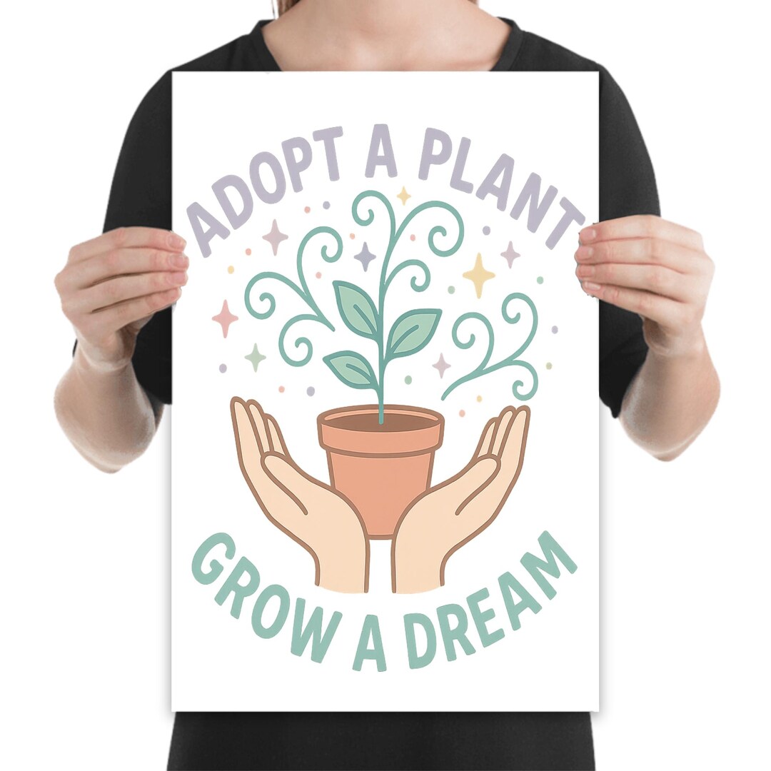 Botanical Motivation Plant Parent Poster, Dreamy Celestial Vines (13x19 ...
