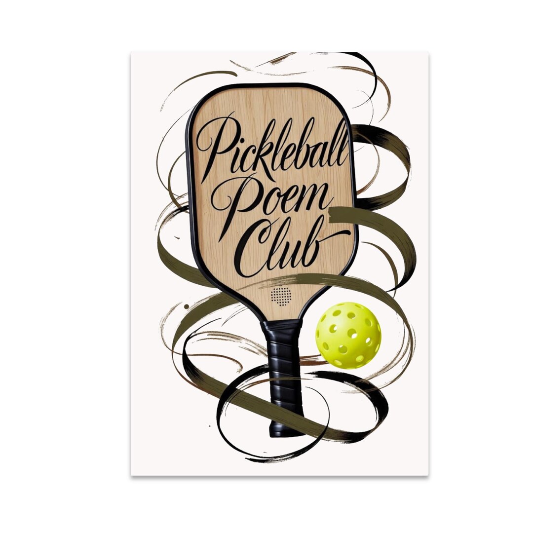 Pickleball Poem Club Poster: Vibrant Sport and Literary Design - Glossy ...