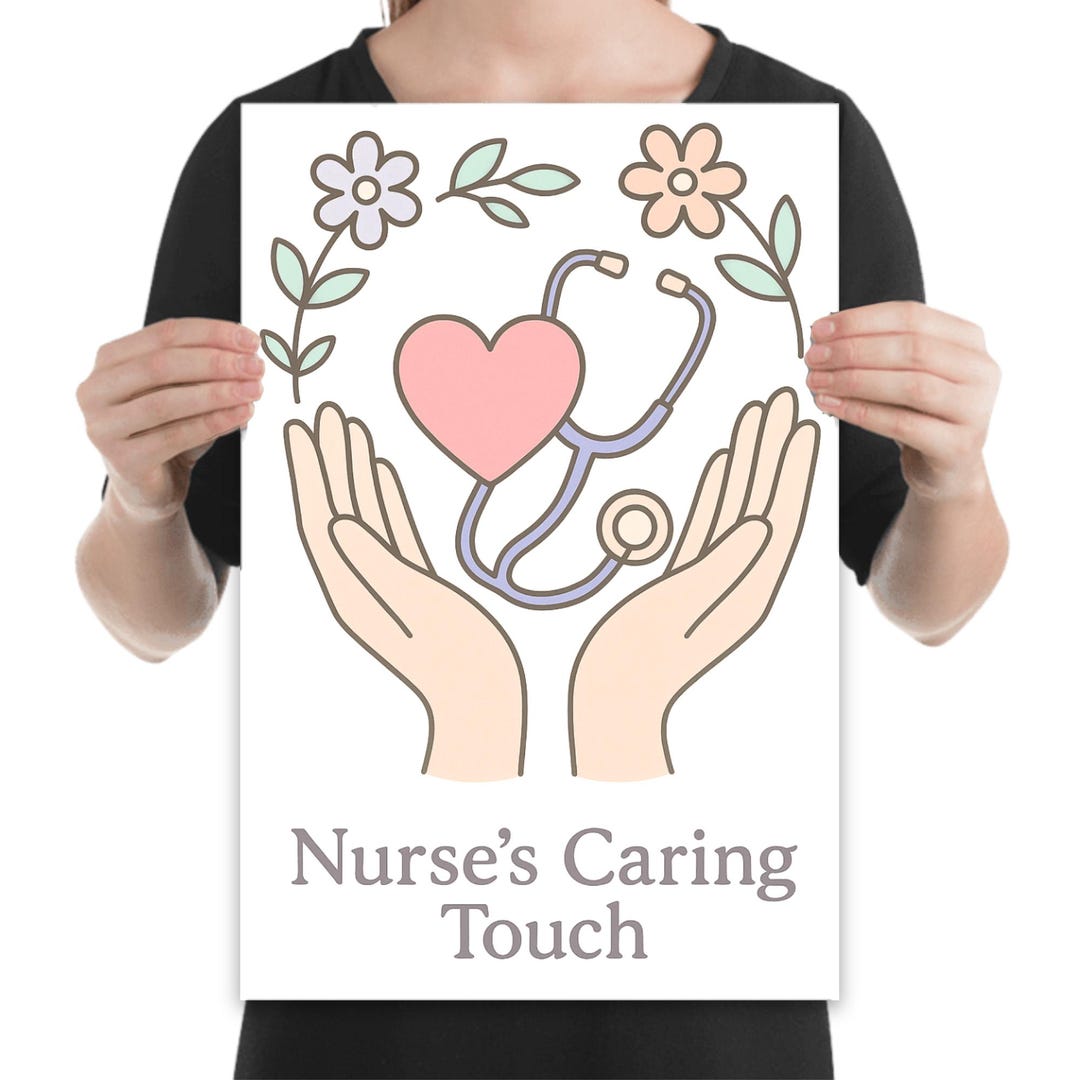 Nurse Caring Hands Poster: Healthcare Tribute Art, Vibrant Glossy ...