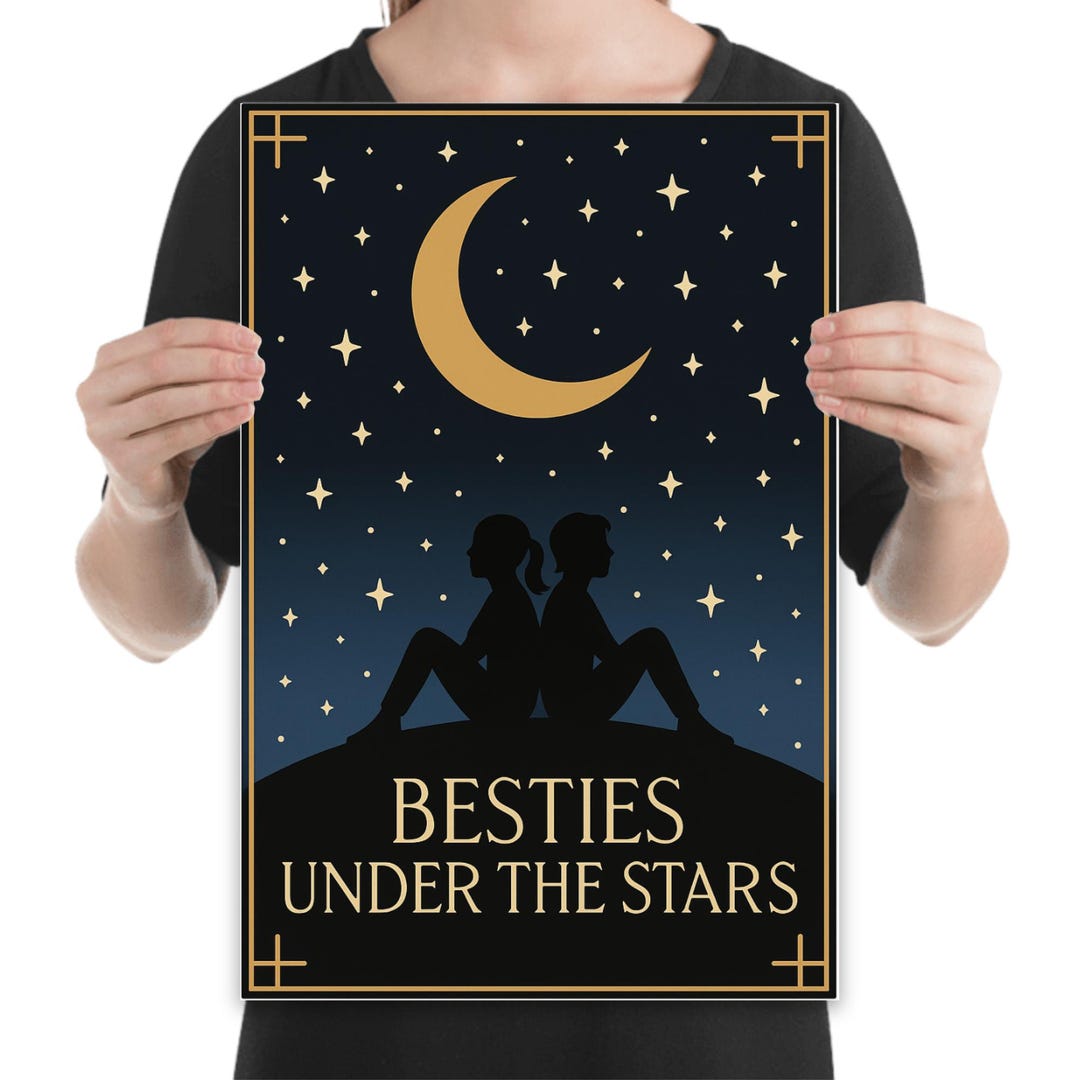 Starry Canopy Print - Friendship Night Art Poster - Abstract Vintage ...