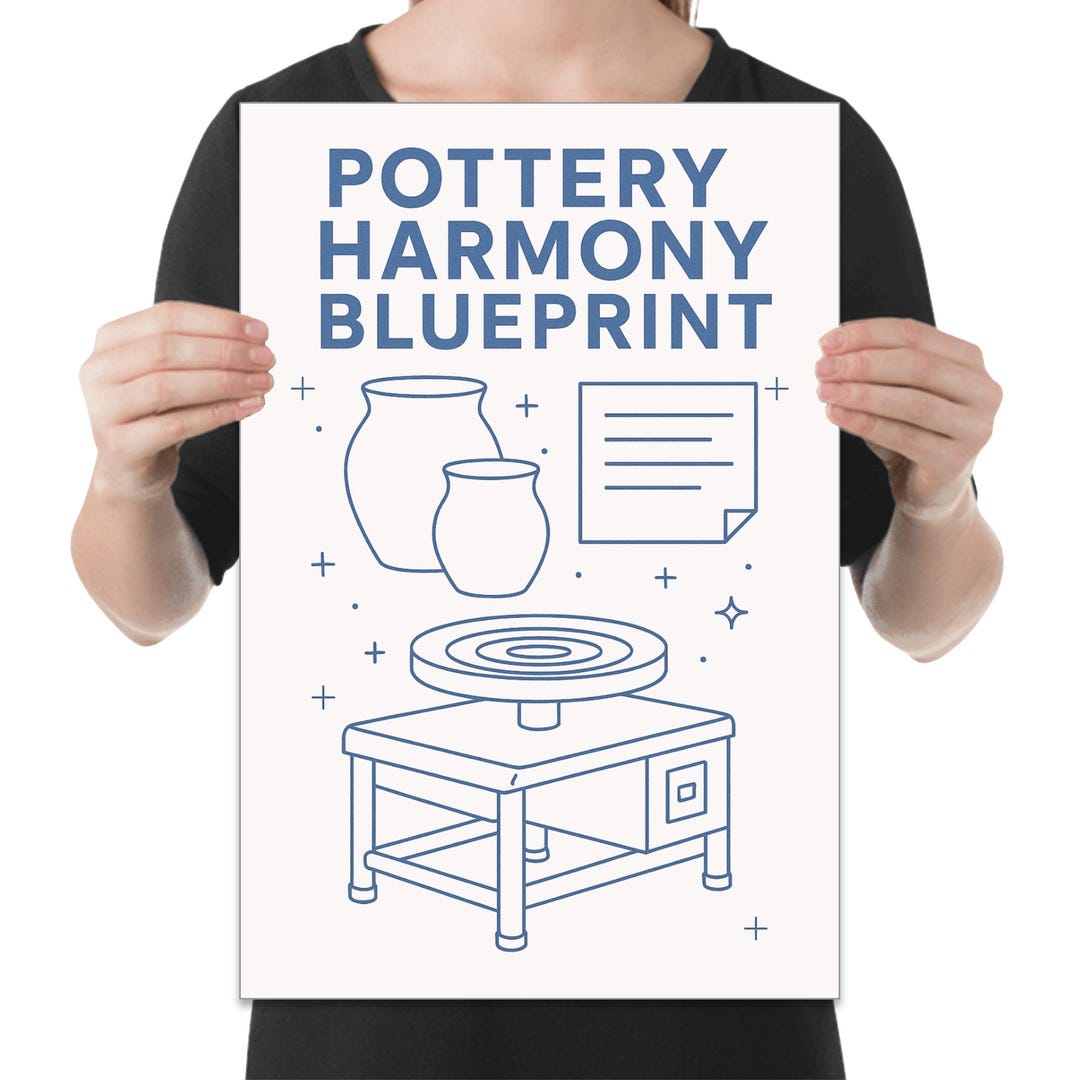 Clay Pottery Diagram Poster: Minimalist Blueprint Design - Glossy Paper ...