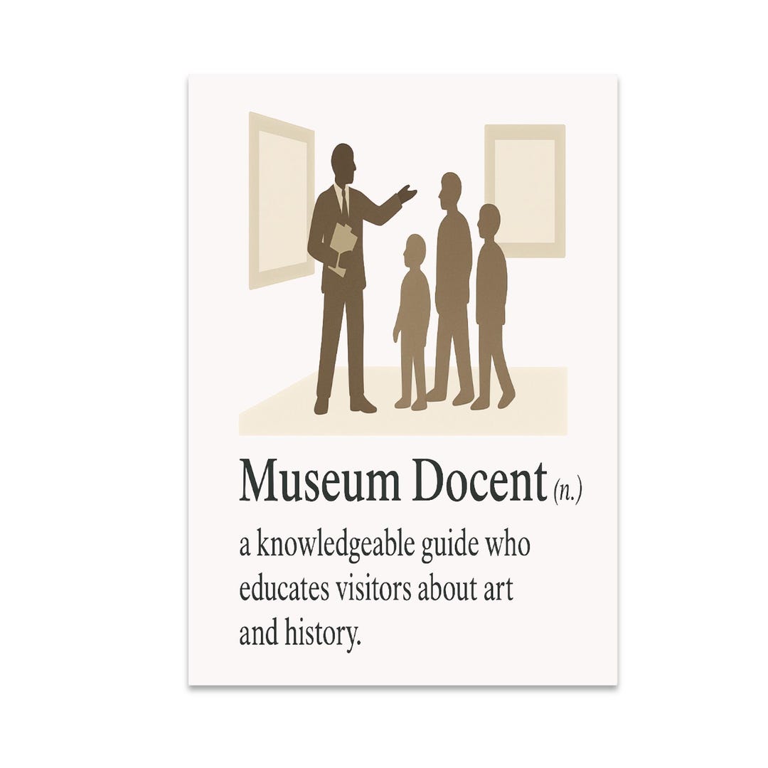 Museum Docent Guide Art Print: Gallery Educator Poster, Cultural Wall ...