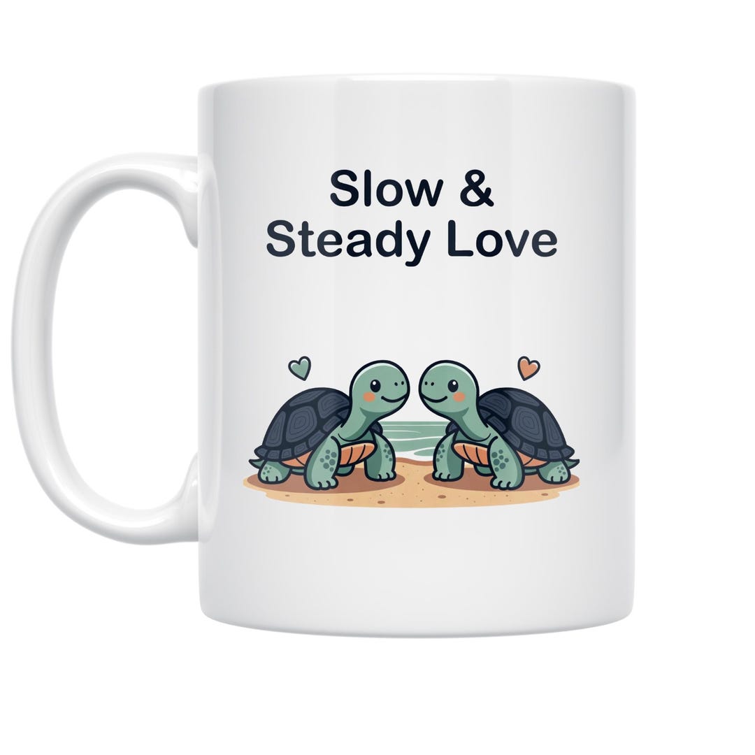 Slow & Steady Love Mug – Turtle Couple Cup – Adorable Pet Gift - Etsy
