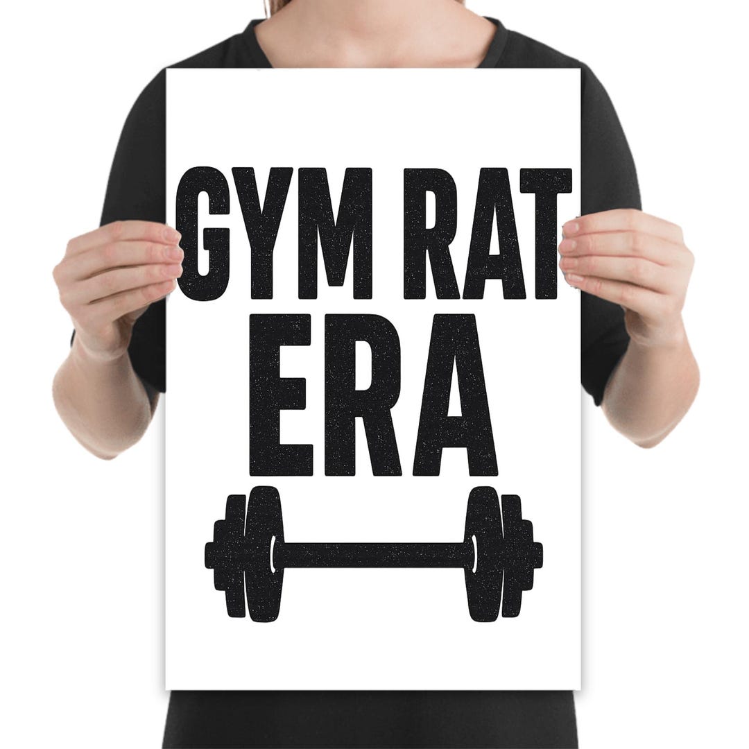 Gym Rat Era Poster, Weightlifting Print, Distressed Fitness Art, Dorm ...