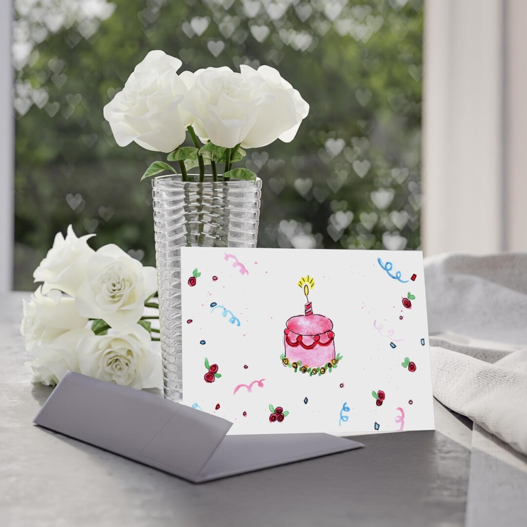 Birthday Cake Card, Digital Download Card, Printable Birthday Card ...