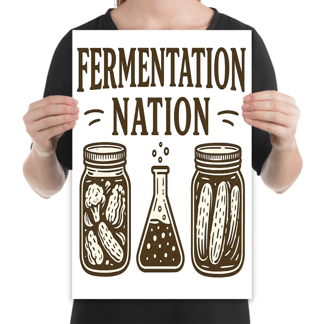 Fermentation Nation Kitchen Chemistry Poster, Rustic Vintage Style ...