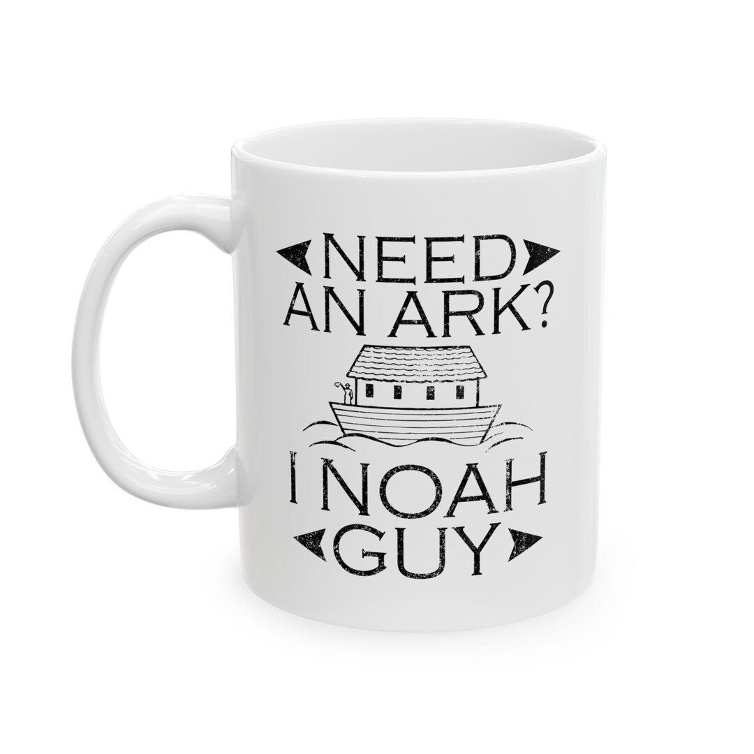 Funny Noahs Ark Mug, Christian Pun Cup, Bible Joke Gift, Faith Humor, Pastor Present, Ceramic ...