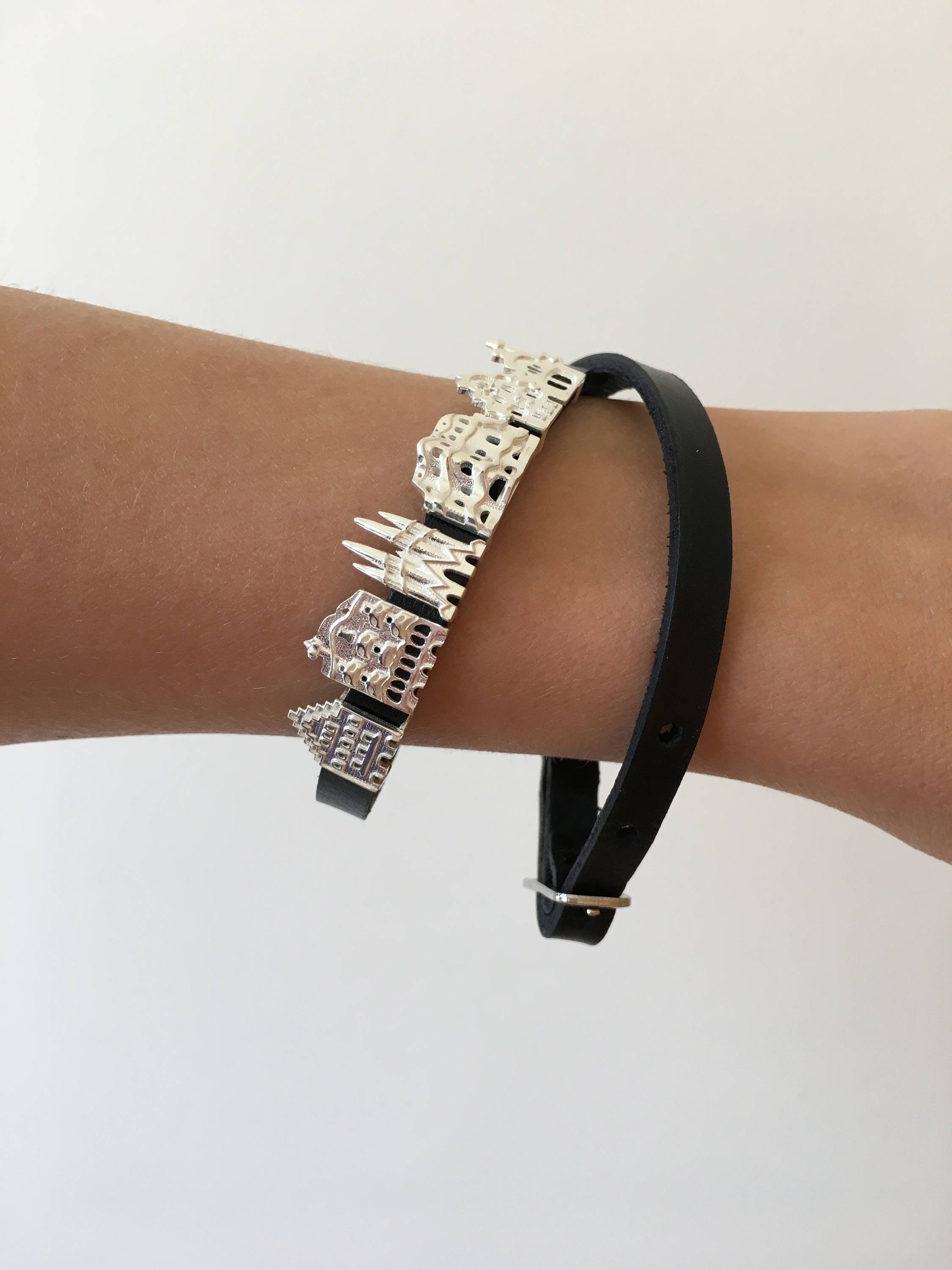 Barcelona Charms Citymania Statement Bracelets Leather - Etsy