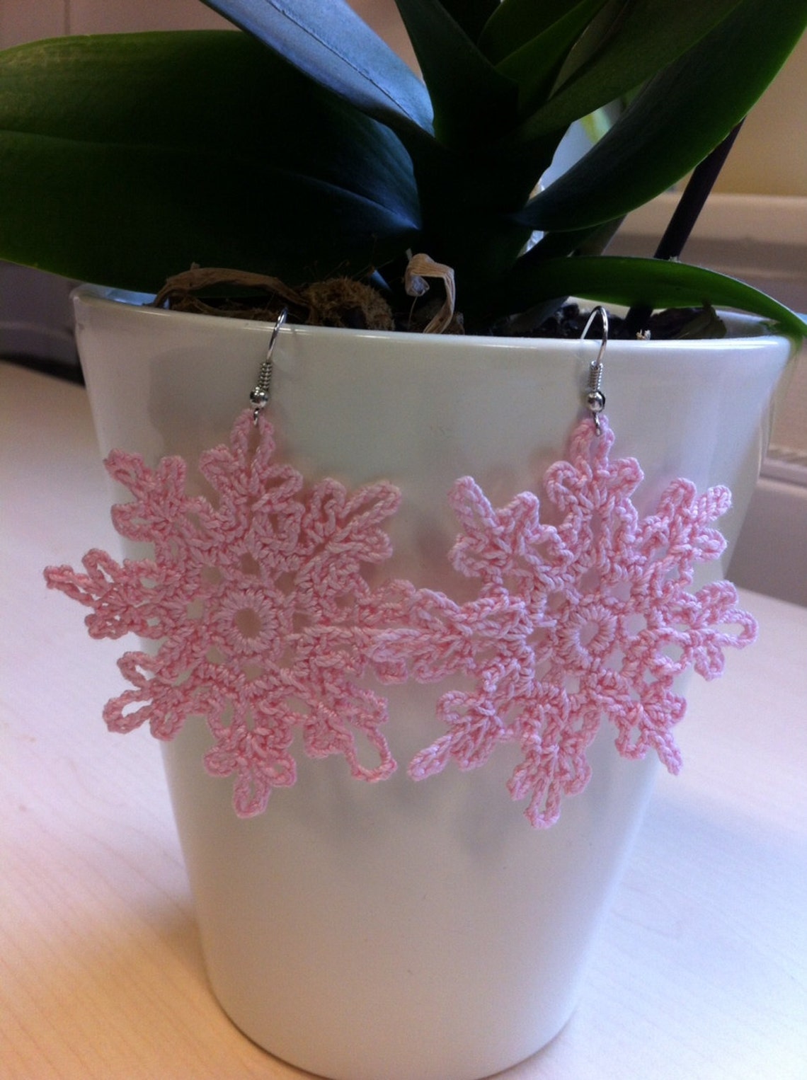 Crochet Snowflake Earrings PDF Pattern Paris - Etsy