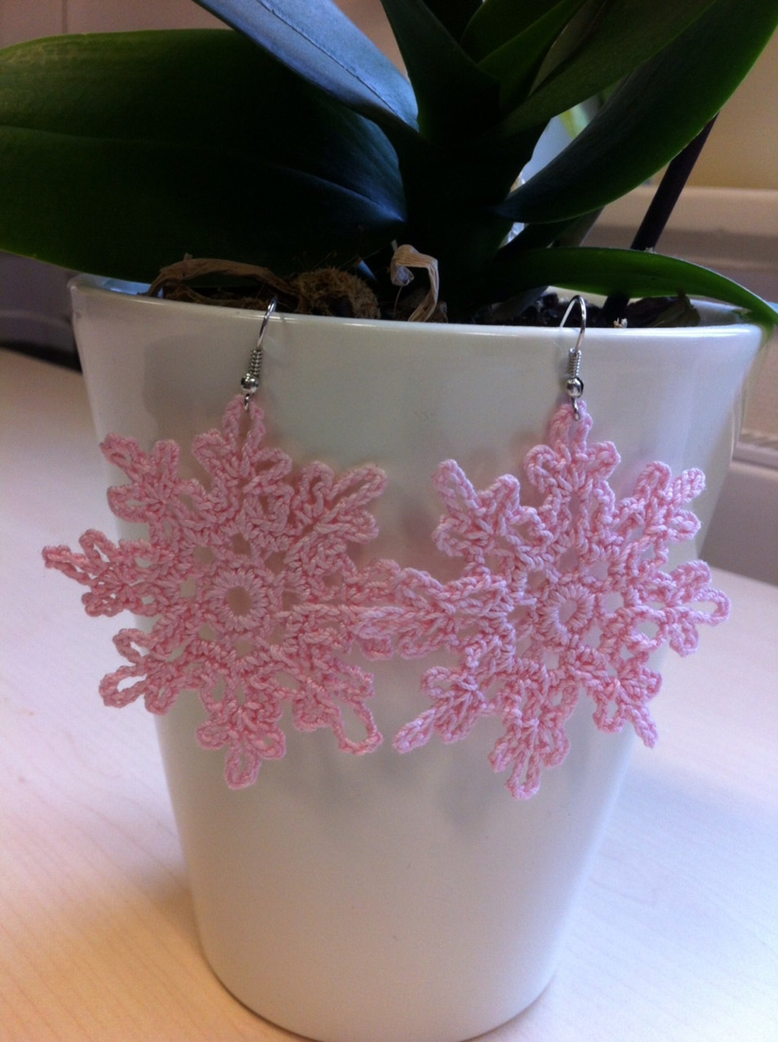 Crochet Snowflake Earrings PDF Pattern Paris - Etsy