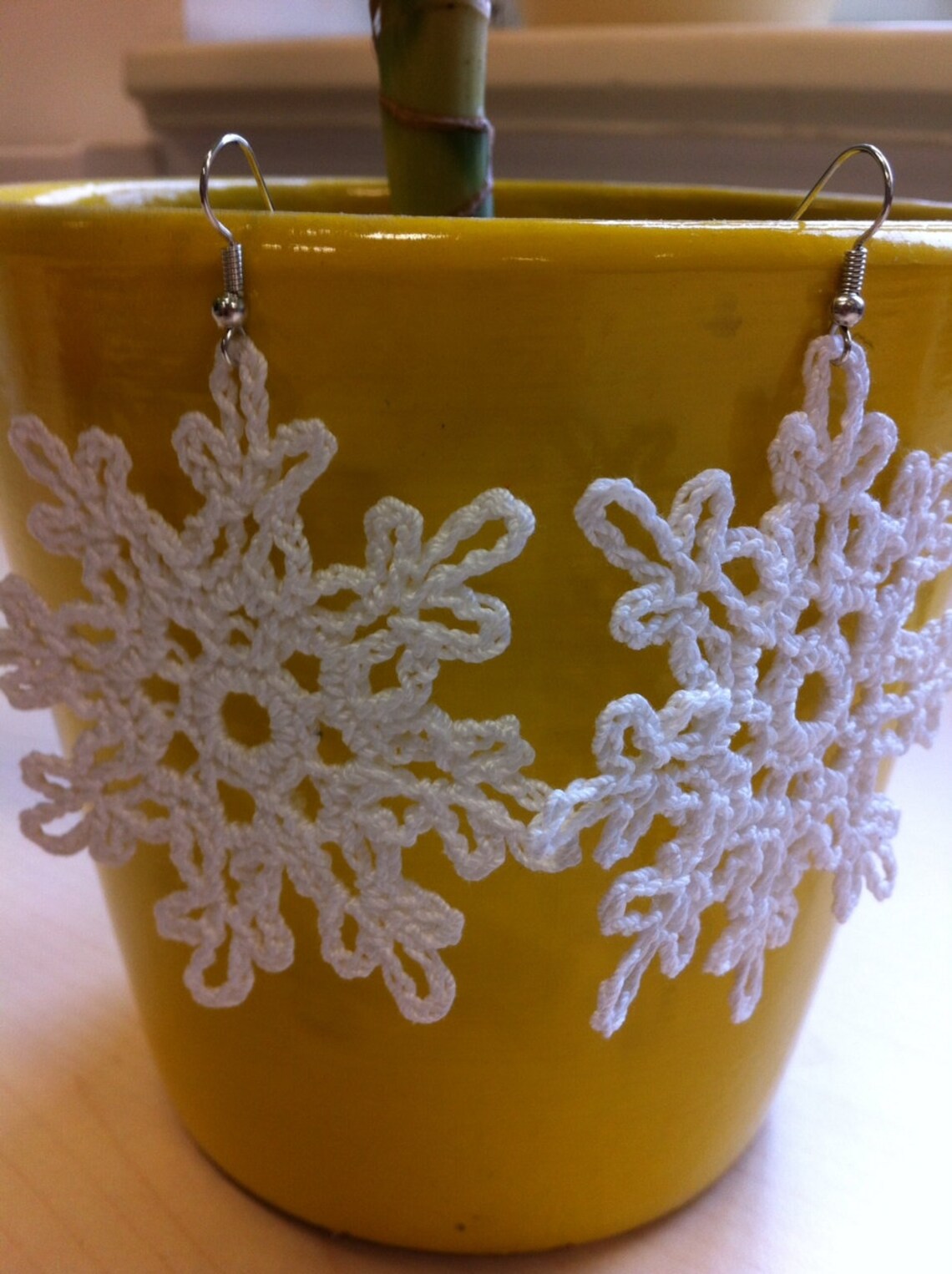 Crochet Snowflake Earrings PDF Pattern Paris - Etsy