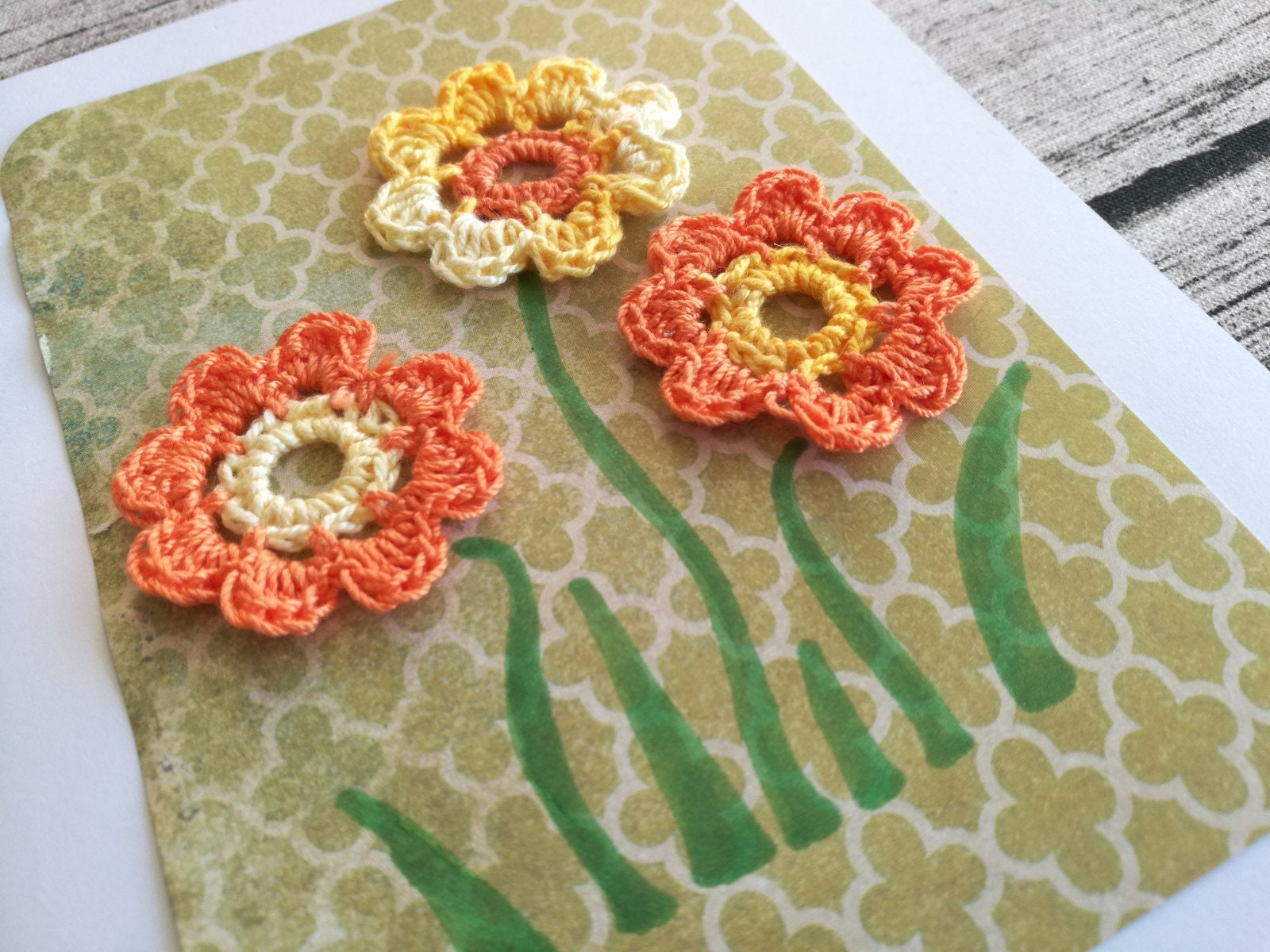 Crochet Flower Card PDF Pattern Vienna | Etsy