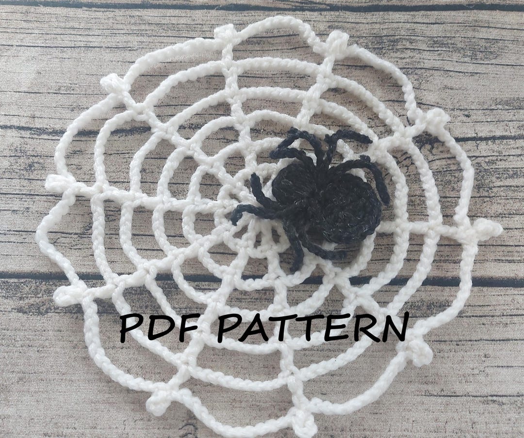 Crochet Cobweb and Spider PDF Pattern - Etsy
