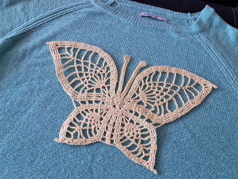 Crochet Large Butterfly PDF Pattern Décor Applique Doily | Etsy