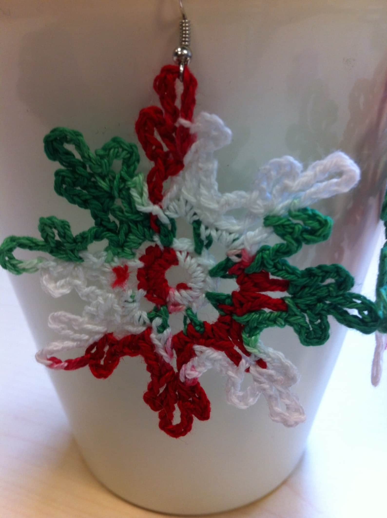 Crochet Snowflake Earrings PDF Pattern Paris - Etsy