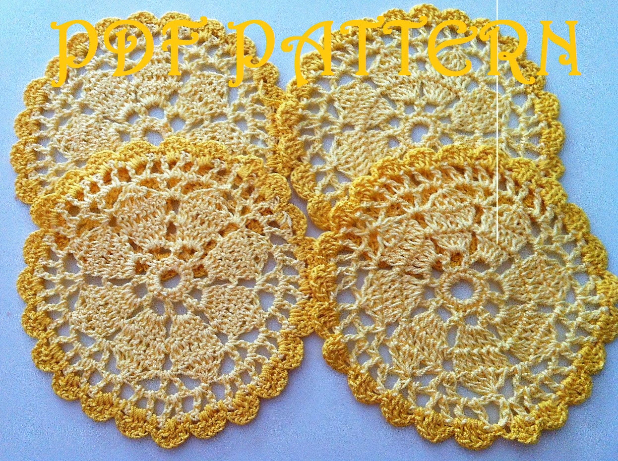 Crochet Flower Coaster PDF Pattern Florence | Etsy