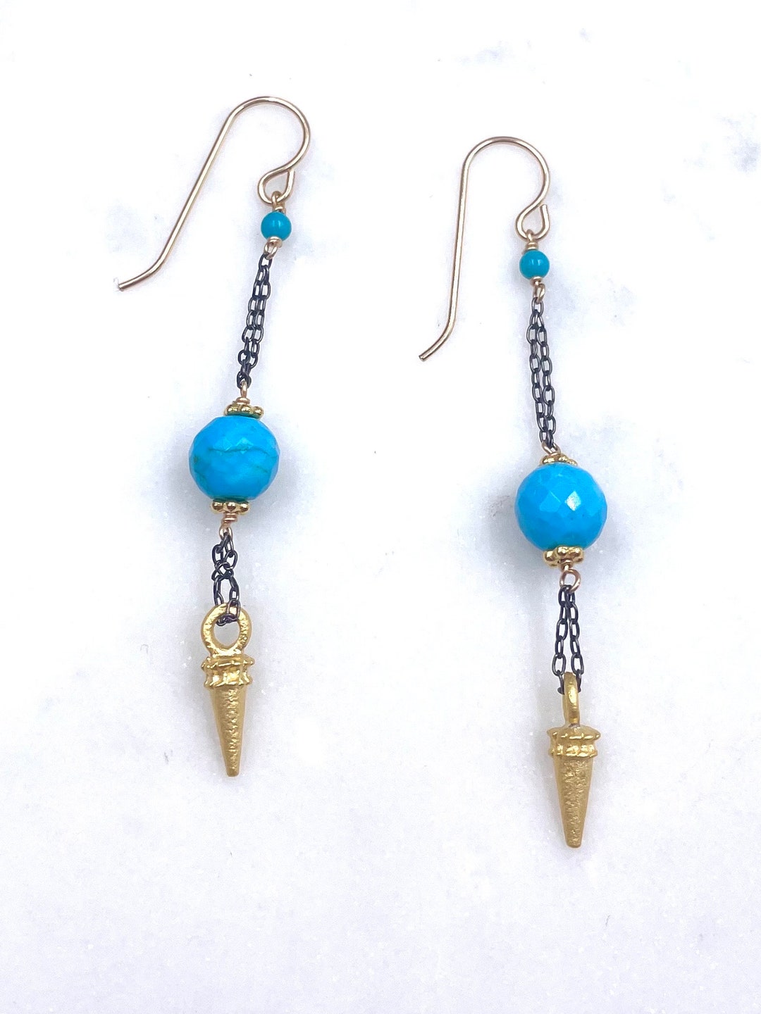 Princess Turquoise With Gold Spikes - Etsy