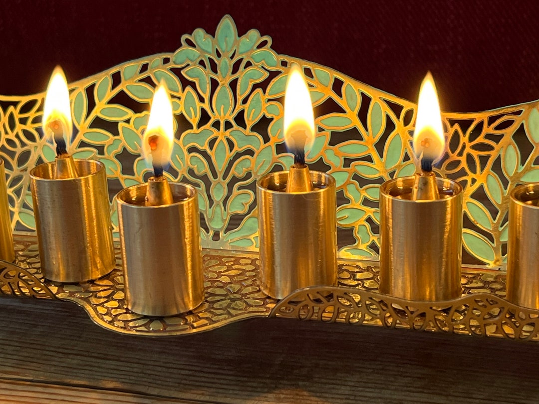Oil Menorah- All Brass | Hand Made | Jewish Holiday | Bat Mitzvah Gift ...