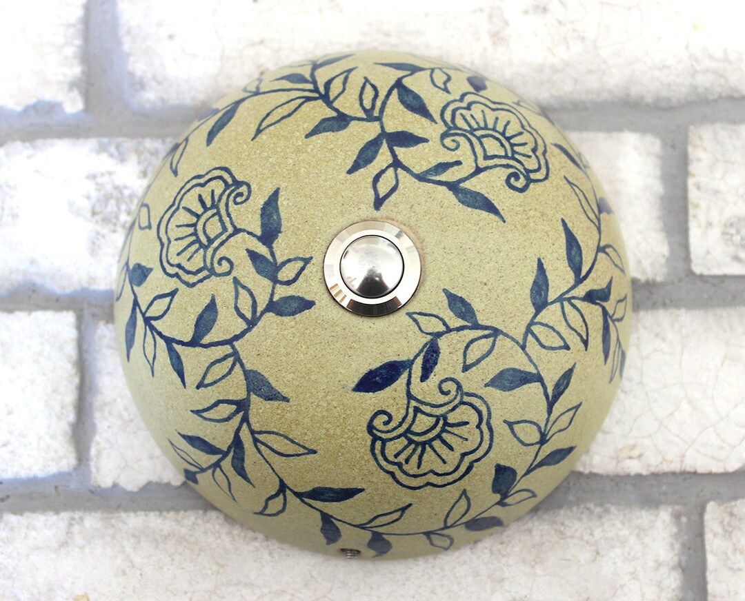Ceramic Doorbell Button, Hand Painted, Handmade Door Bell Push Button ...