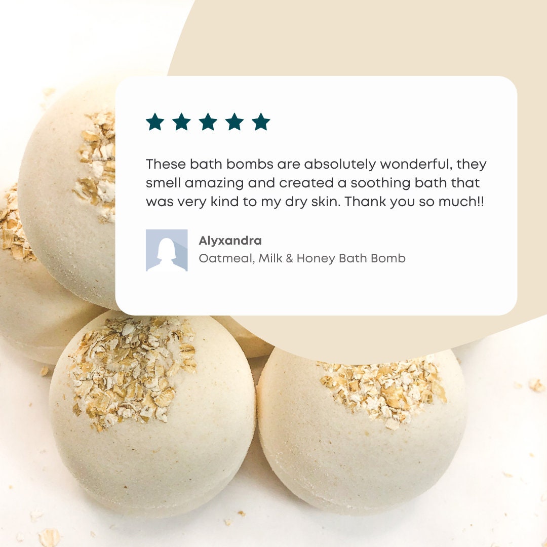 Oatmeal Bath Bomb, Sweet Milk Honey, Large Handmade Jumbo Bath Fizzy ...
