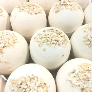 Oatmeal Bath Bomb, Sweet Milk Honey, Large Handmade Jumbo Bath Fizzy ...