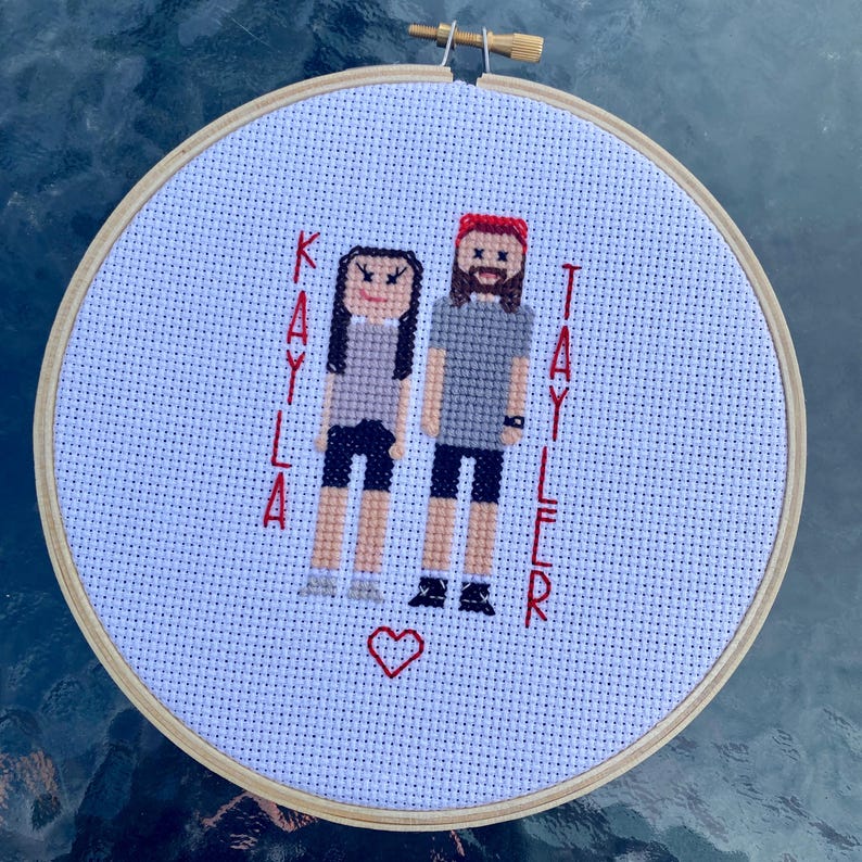 Custom Cross Stitch Family Cross Stitch Portrait Personalized Gift ...