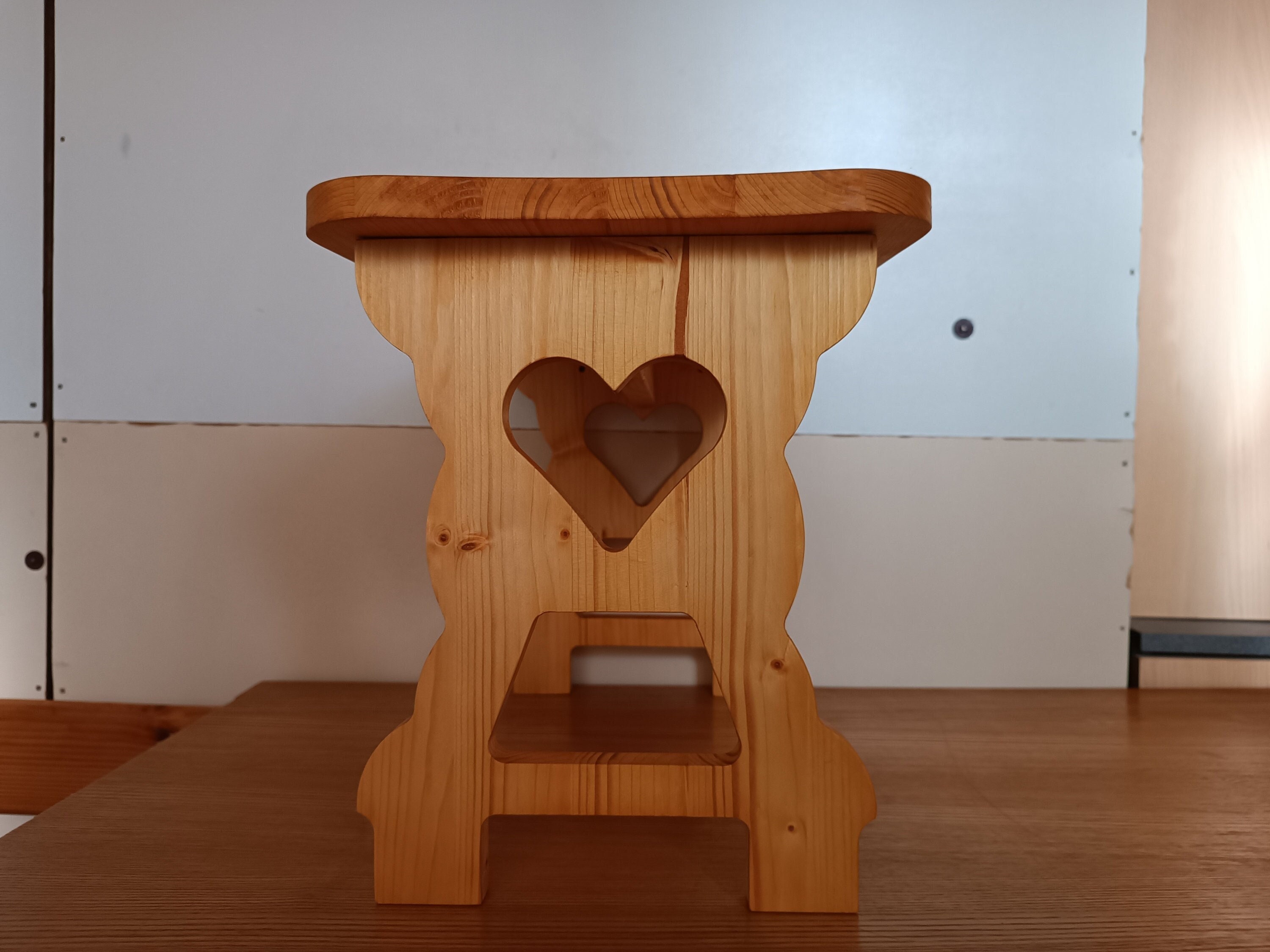 Wooden Bench, Natural Furniture, Bench With Heart, Entryway Beige Bench ...