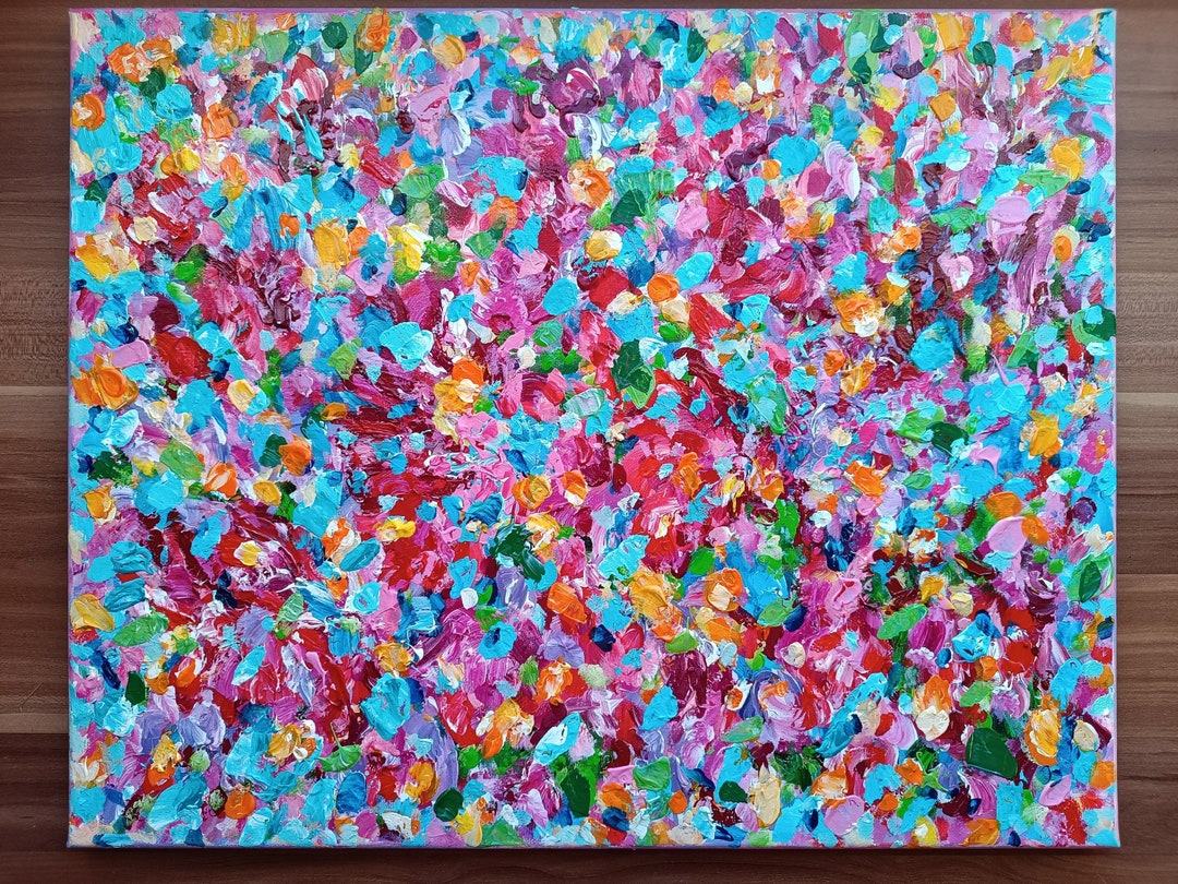 Acrylic Abstract Spotted Painting Abstract Flowers Colours - Etsy