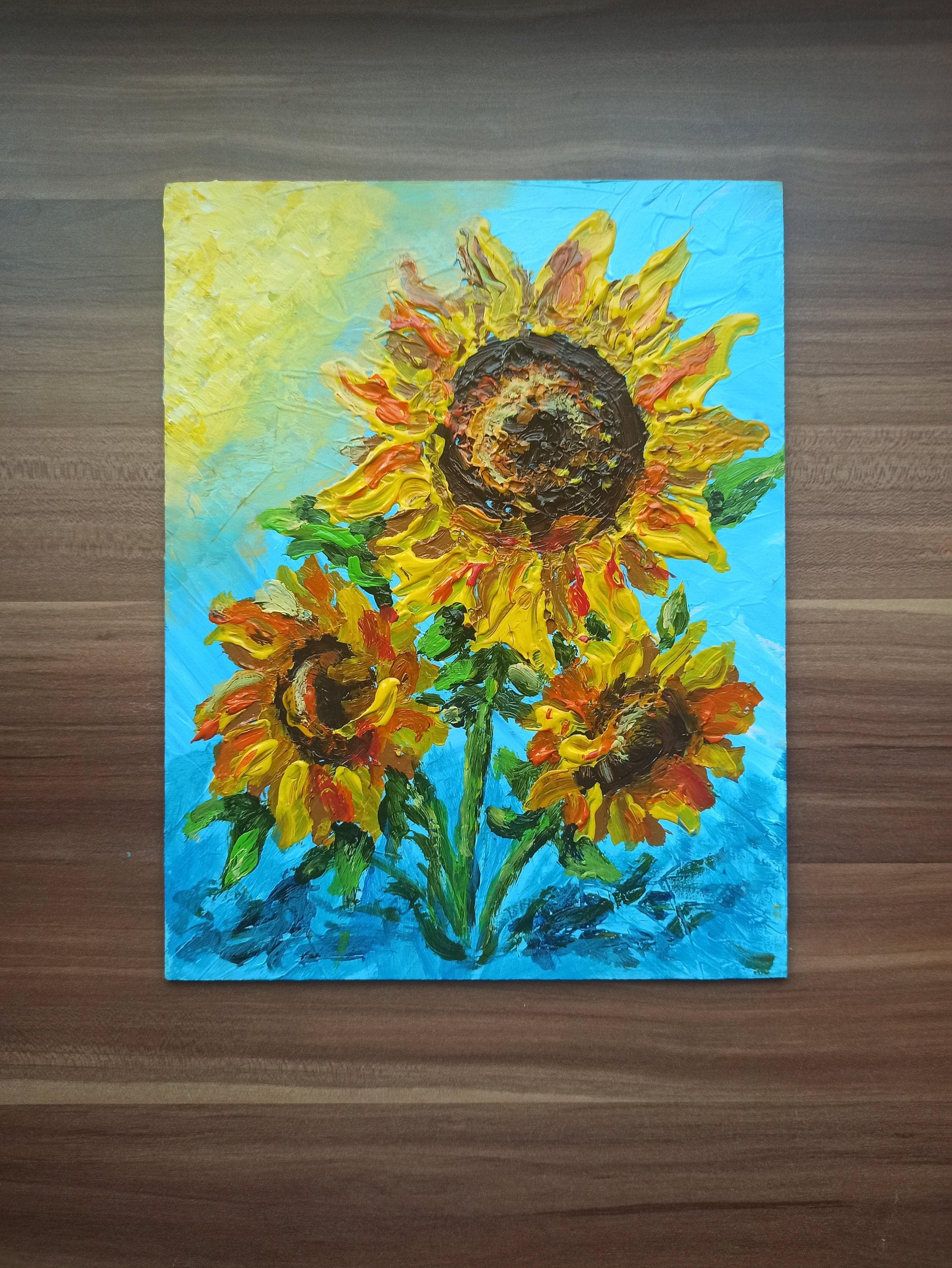 Acrylic Painting Sunflowers Original Flower Acrylic Painting etna.com.pe