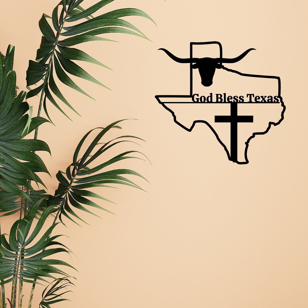 Texas Lover's Metal Wall Art, Texas Wall Art, Texas Metal Sign, God ...
