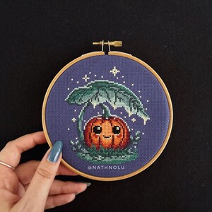Pumpkin Cozy Halloween Night Cross Stitch Pattern PDF - Instant ...