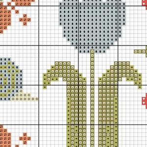 Spring Sampler Primitive Cross Stitch Pattern PDF - Instant Download ...