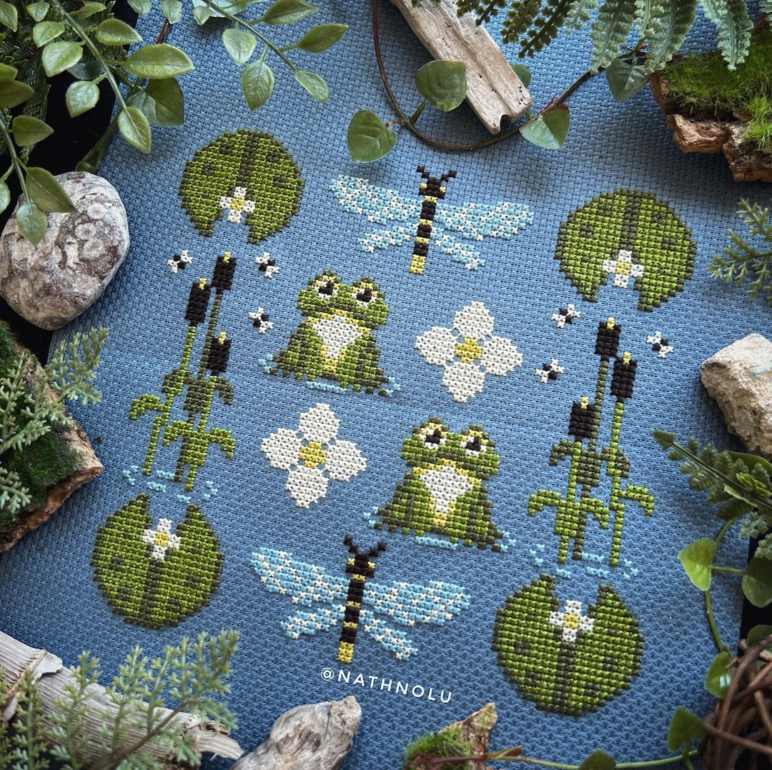 Cozy Frogs Swamp Sampler Cross Stitch Pattern PDF - Instant Download ...