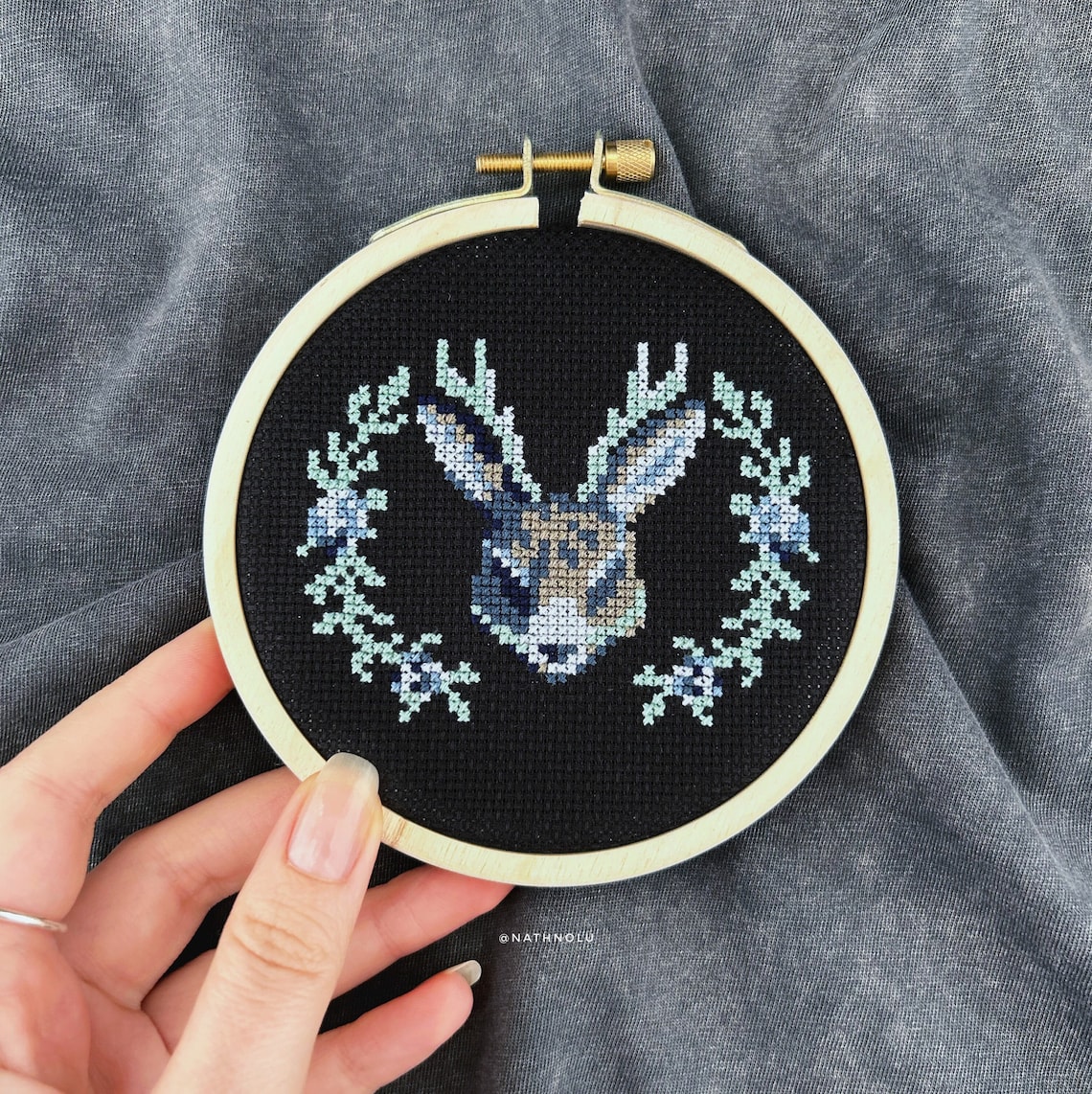 Jackalope Cross Stitch Pattern PDF Mystical Horned Hare With - Etsy