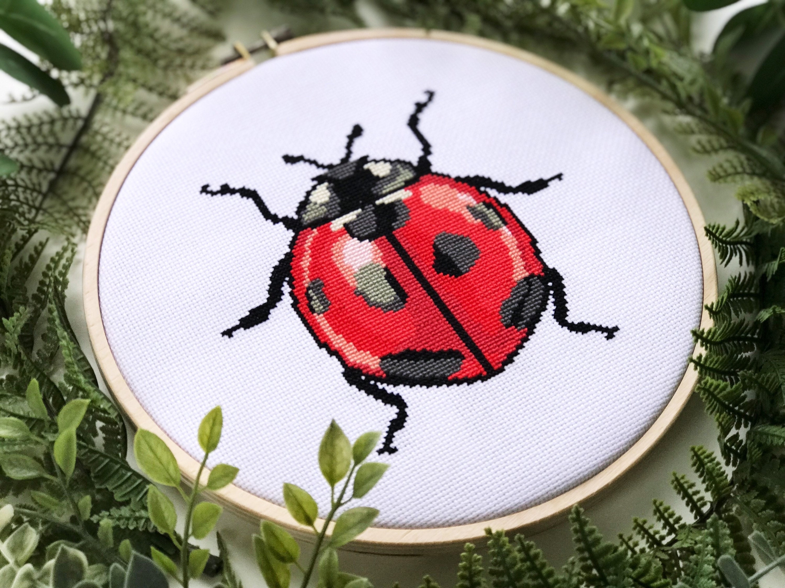 Ladybug Cross Stitch Pattern – Realistic Beetle Embroidery (PDF Pattern ...