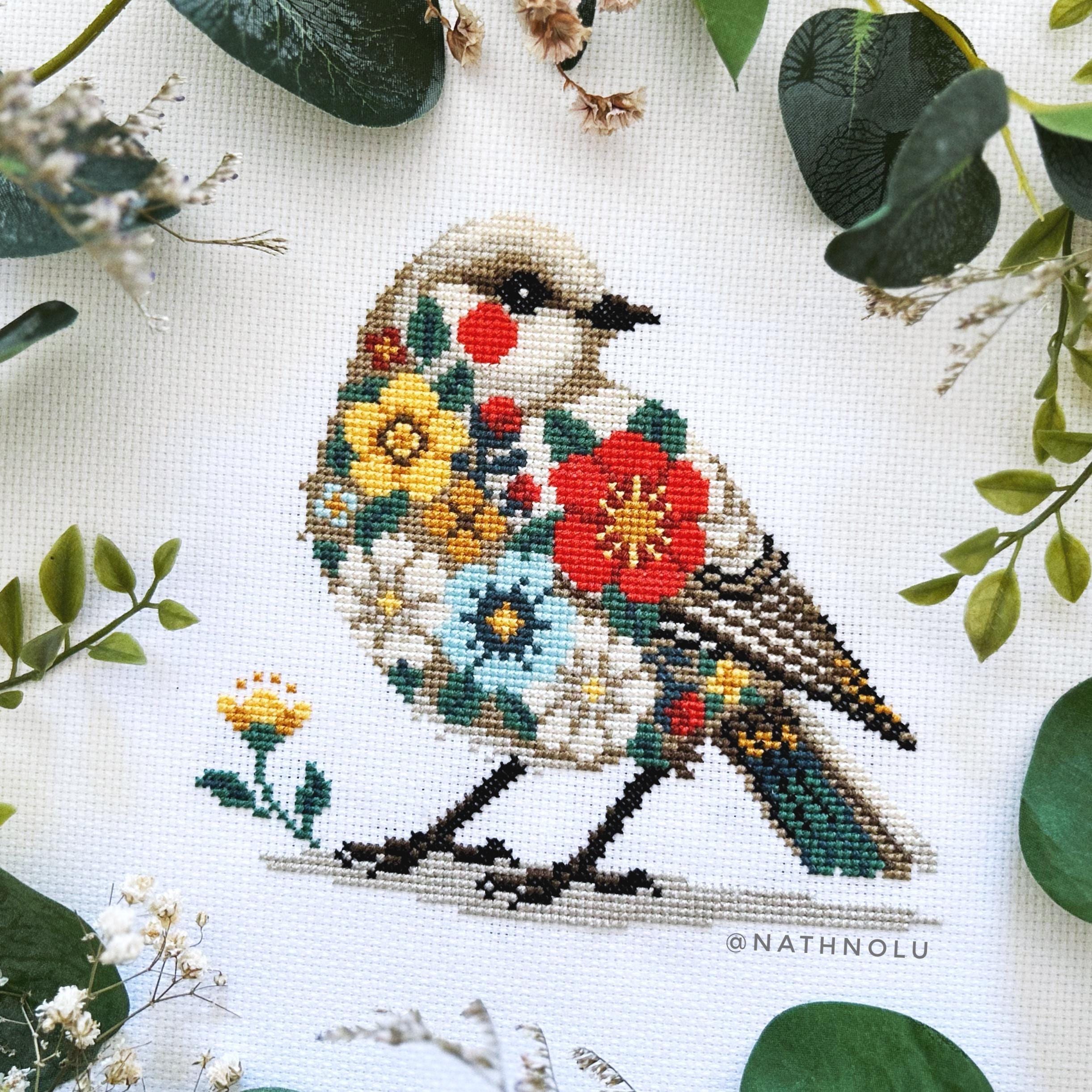 Wild Flowers Summer Bird Cross Stitch Pattern PDF, Instant Download ...