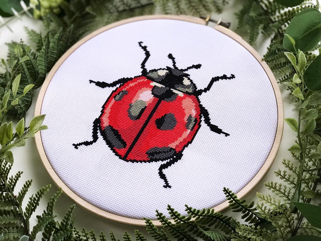 Ladybug Cross Stitch Pattern – Realistic Beetle Embroidery (PDF Pattern ...