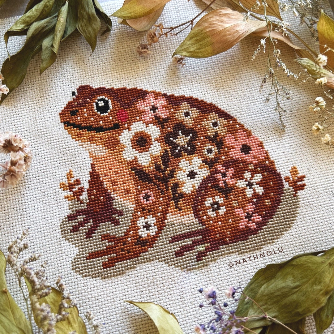 Fall Toad Autumn Frog Cross Stitch Pattern PDF - Instant Download, Cozy ...