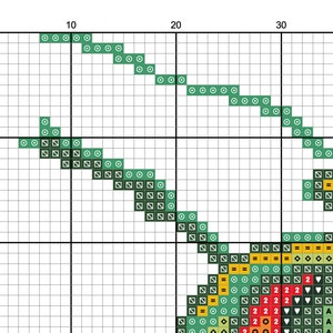 Green Neon Bug Cross Stitch Pattern PDF, Colorful Geometric Beetle ...