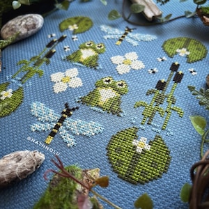Cozy Frogs Swamp Sampler Cross Stitch Pattern PDF - Instant Download ...
