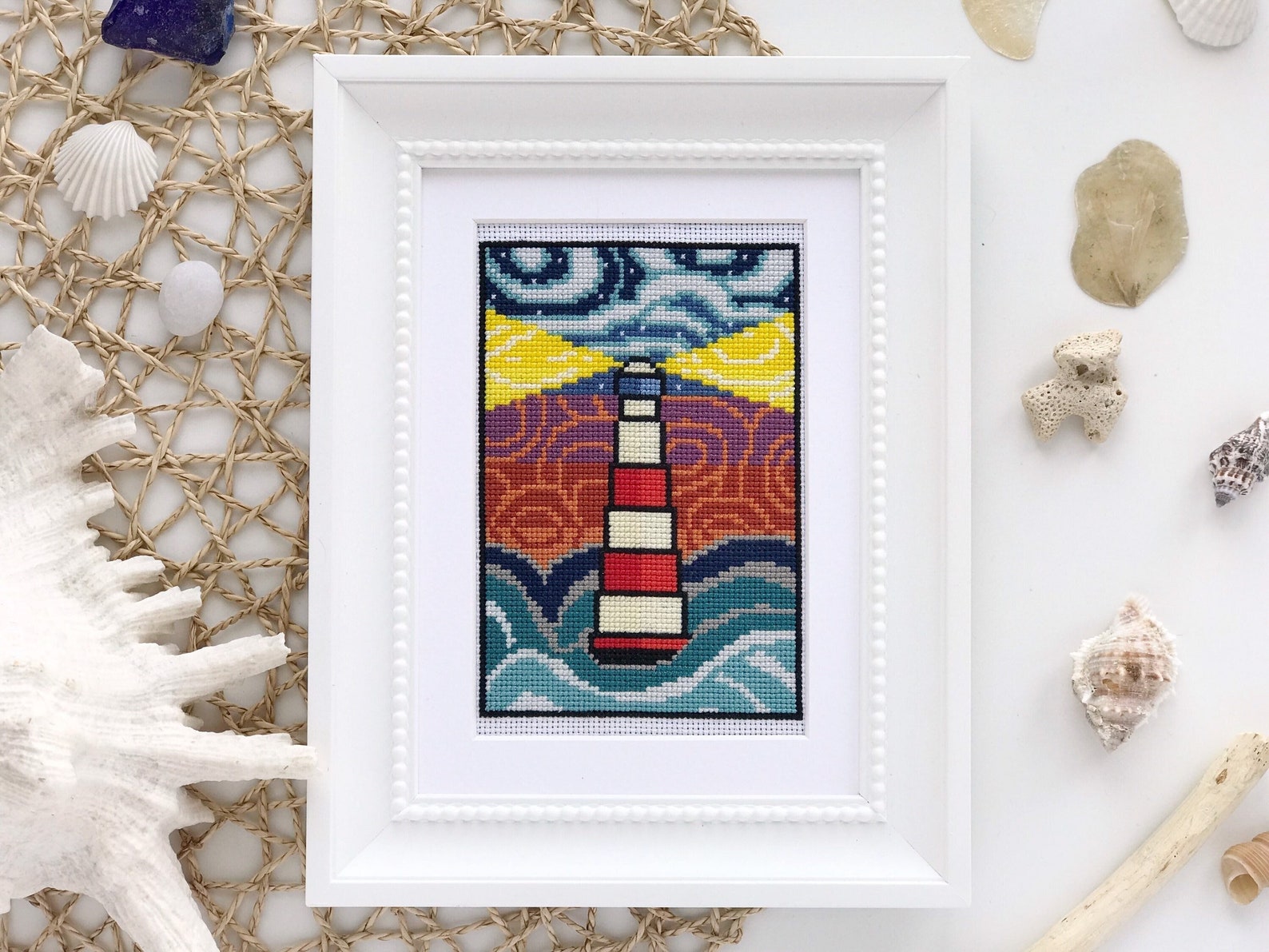 Lighthouse Cross Stitch Pattern PDF Sea Landscape Modern Cross | Etsy