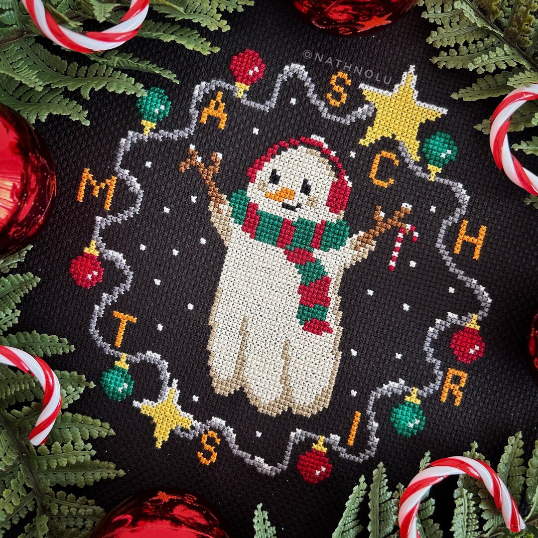 Ghost Snowman Cross Stitch Pattern PDF - Digital, Creepy Christmas ...