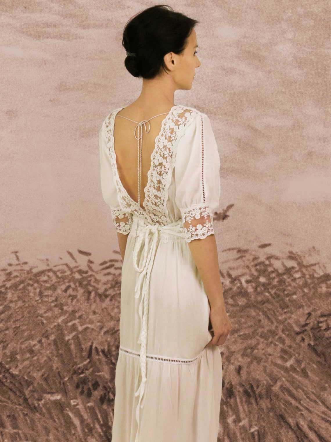 Rustic Wedding Dress Boho Wedding Dress Bohemian Dress - Etsy Israel