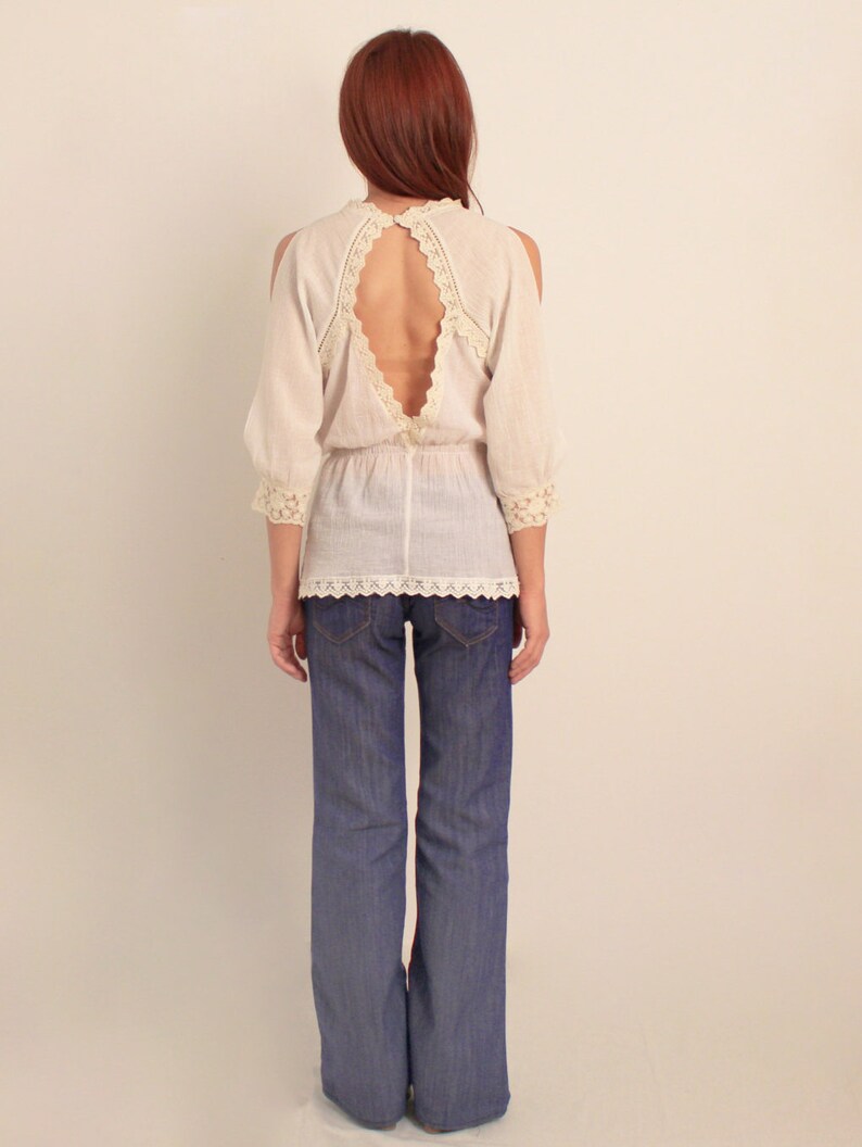 Rustic Cotton Blouse Boho Blouse Bohemian Blouse Medium | Etsy