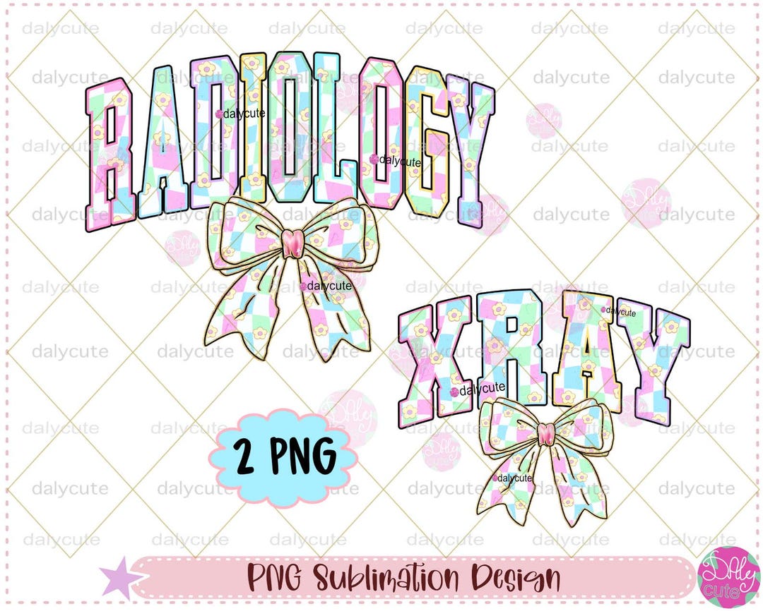 Radiology PNG, Rad Tech Spring Png, Xray Png, Coquette Bow Checkered ...
