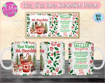 DIGITAL FILE Elf Mug Girl and Boy Digital Design for - Etsy