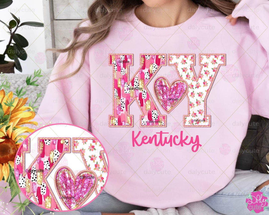 KY Valentine With Heart PNG , Retro Valentine Embroidery Kentucky ...