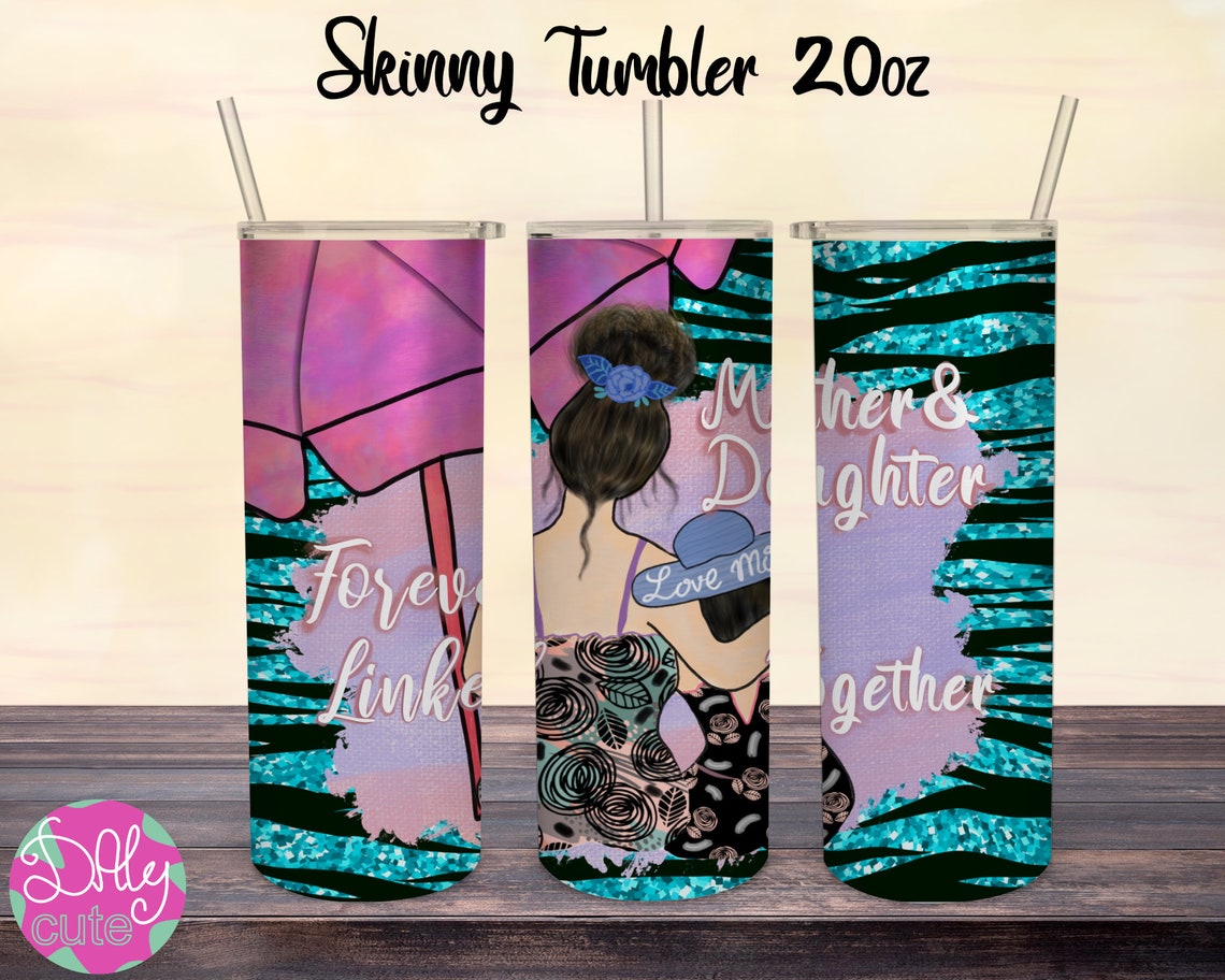Mom Tumbler 20oz Skinny Wrap Mom And Daughter Tumbler 20oz Etsy