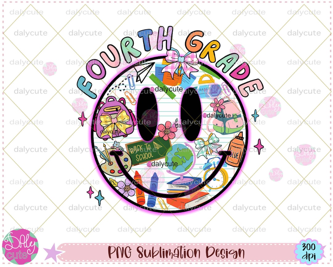 Fourth Grade PNG, Back to School Png, 4th Grade Png, Groovy Teacher ...