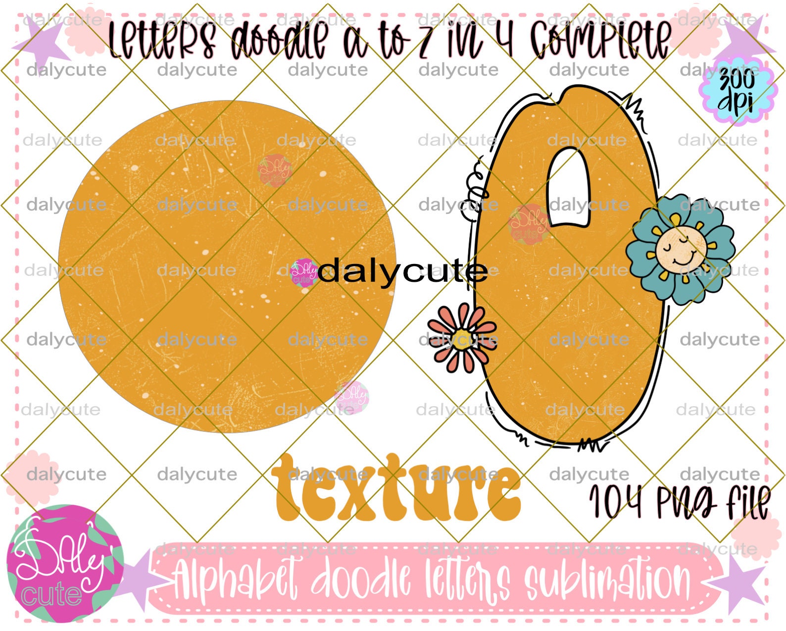 Groovy Alphabet PNG Retro Doodle Font Groovy Flowers Doodle - Etsy